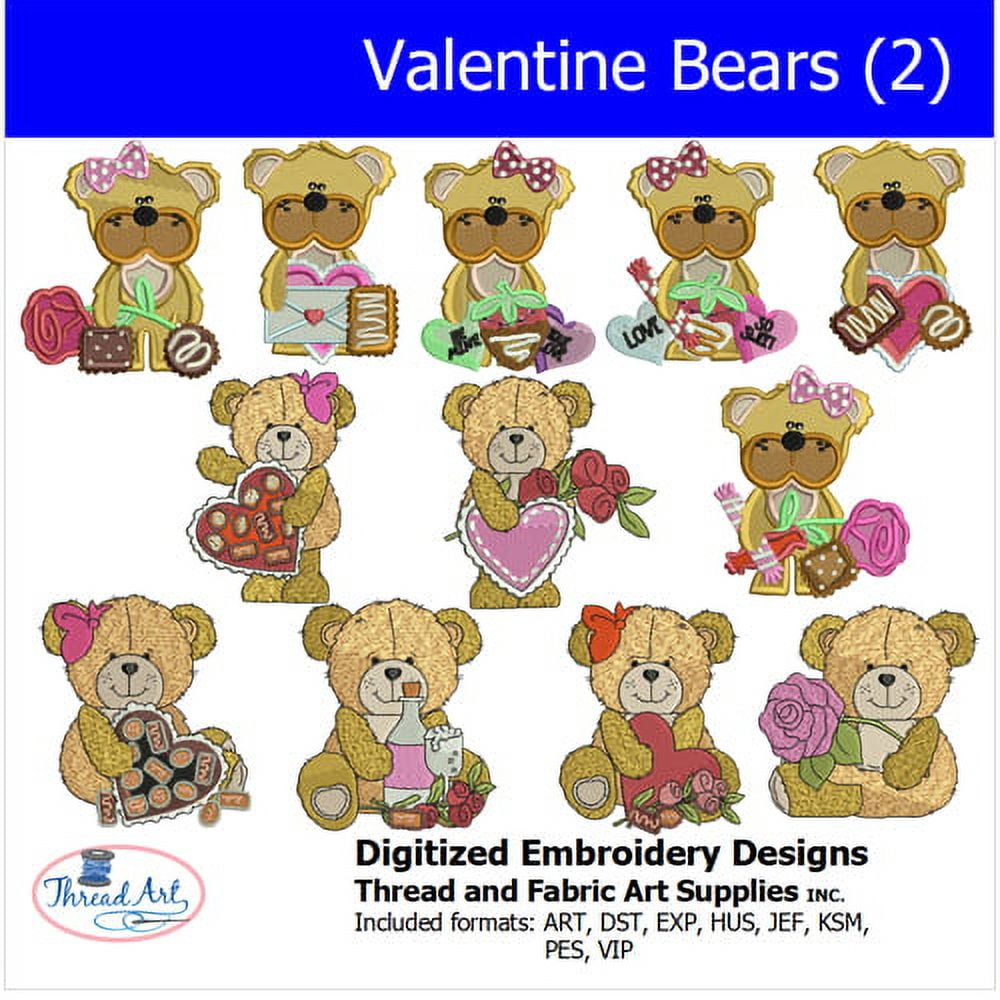 Threadart Machine Embroidery Design Bundles - Holiday Sets - Valentine ...
