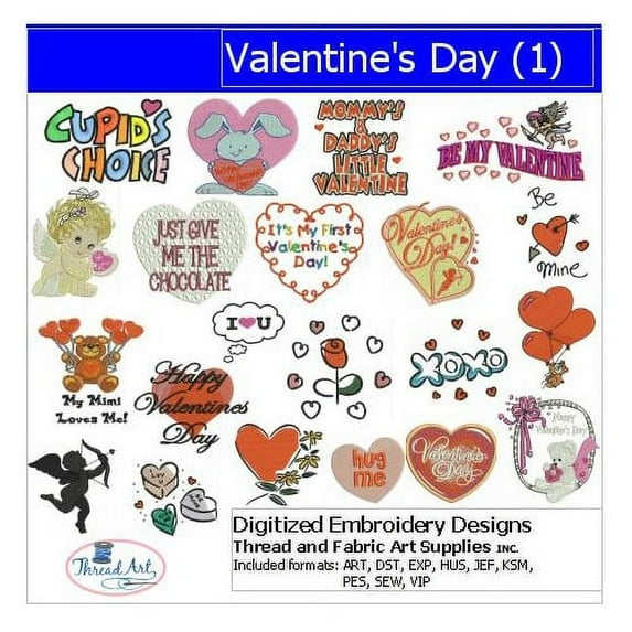 Threadart Machine Embroidery Design Bundles - Holiday Sets - Valentine ...