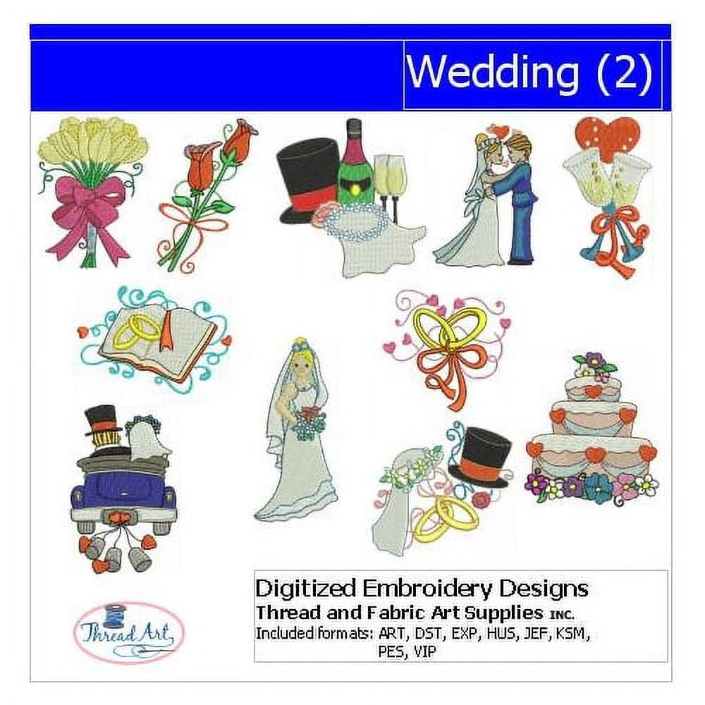Threadart Machine Embroidery Design Bundles - Holiday Sets - Wedding(2 ...