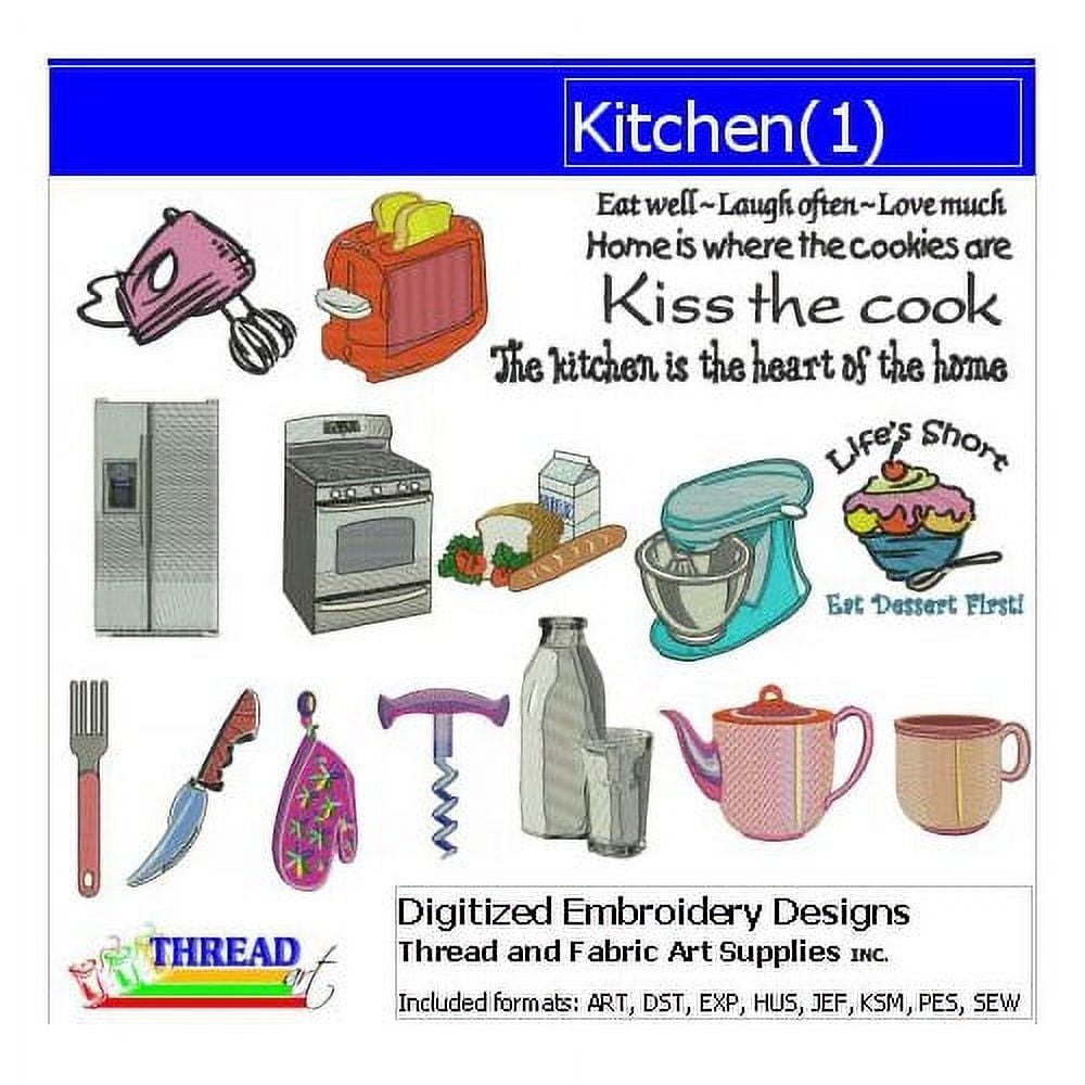 Threadart Machine Embroidery Design Bundles - Home Decor Sets - Kitchen ...