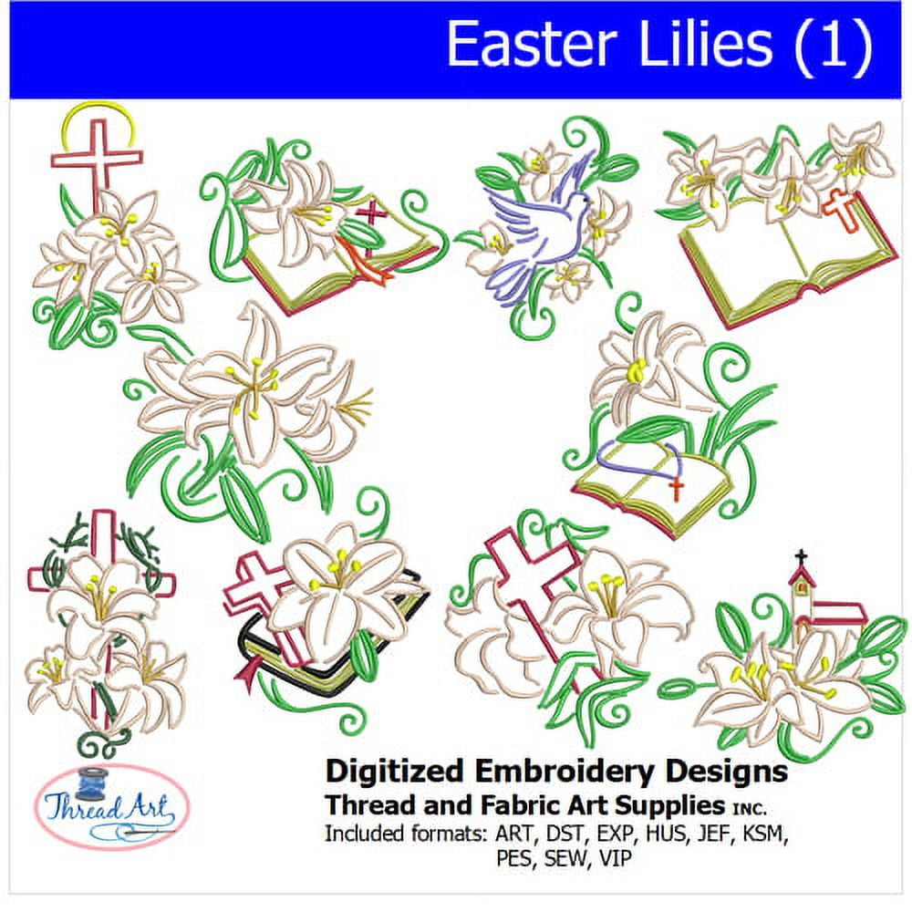 Threadart Machine Embroidery Design Bundles - Plant Sets - Easter ...