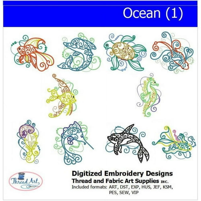 Threadart Machine Embroidery Design Bundles - Regional Sets - Ocean(1 ...