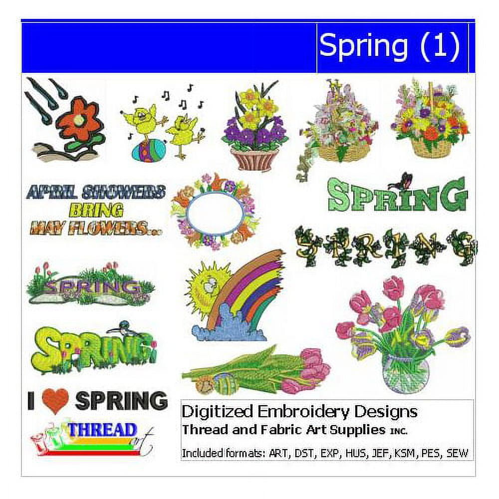 Threadart Machine Embroidery Design Bundles - Seasons Sets - Spring(1 ...