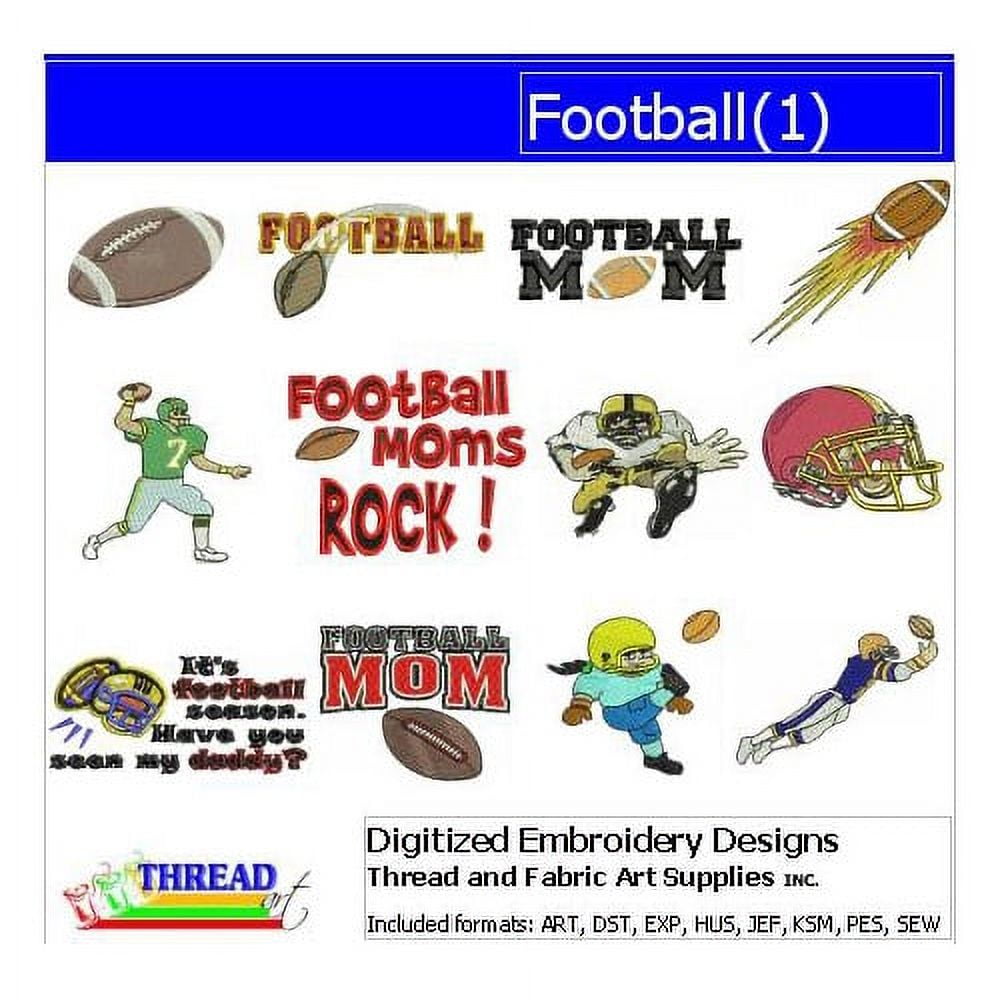 Threadart Machine Embroidery Design Bundles - Sport Sets - Football(1 ...