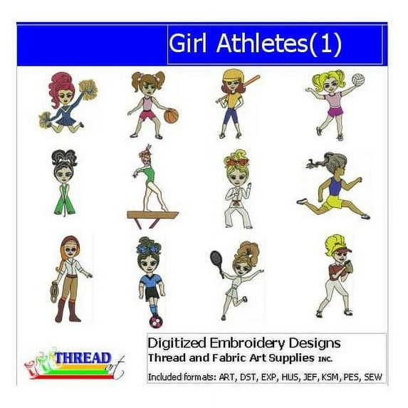 Threadart Machine Embroidery Design Bundles - Sport Sets - Girl ...