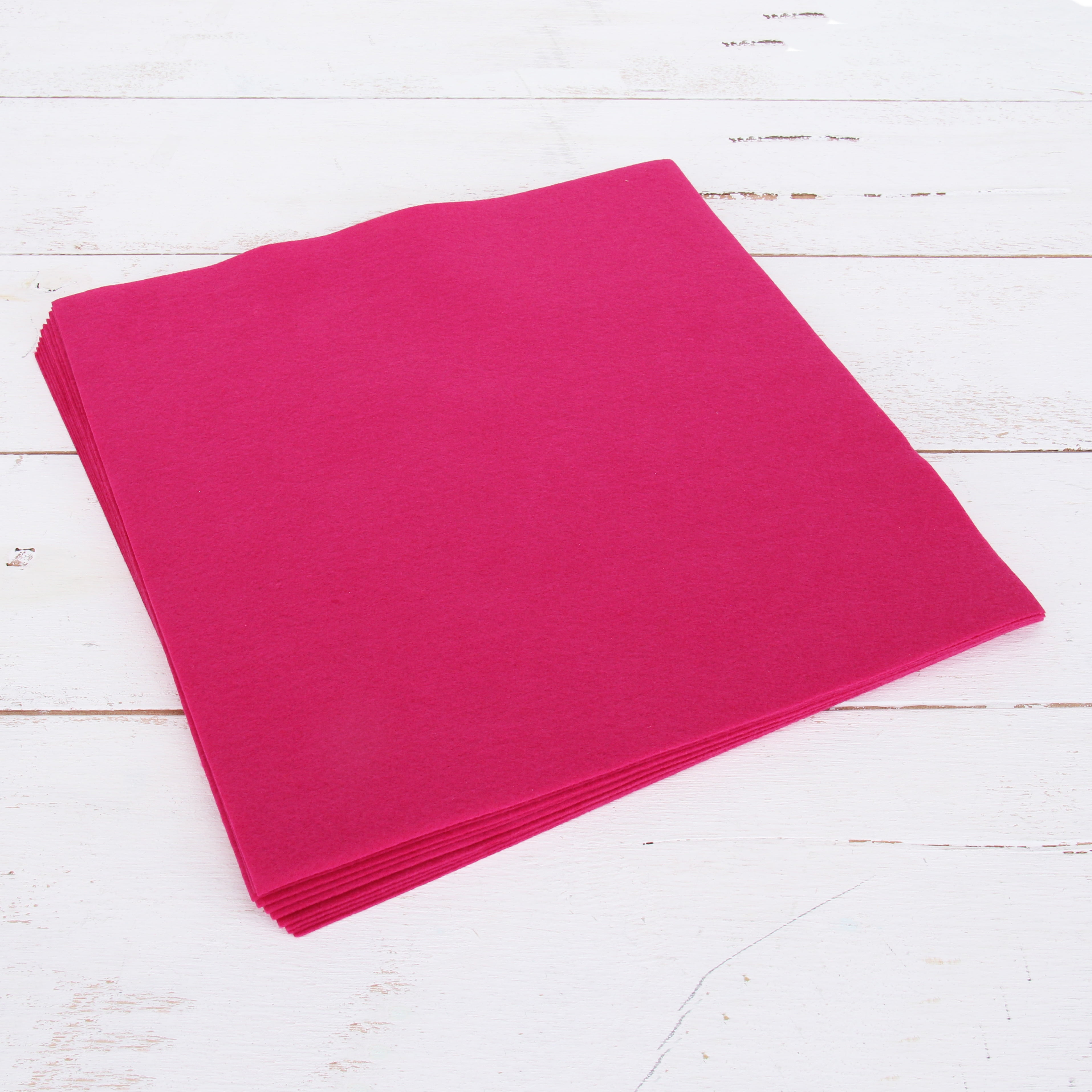 Threadart Premium Felt Sheets - 10 Sheets - 12" x 12" - Magenta | Soft ...