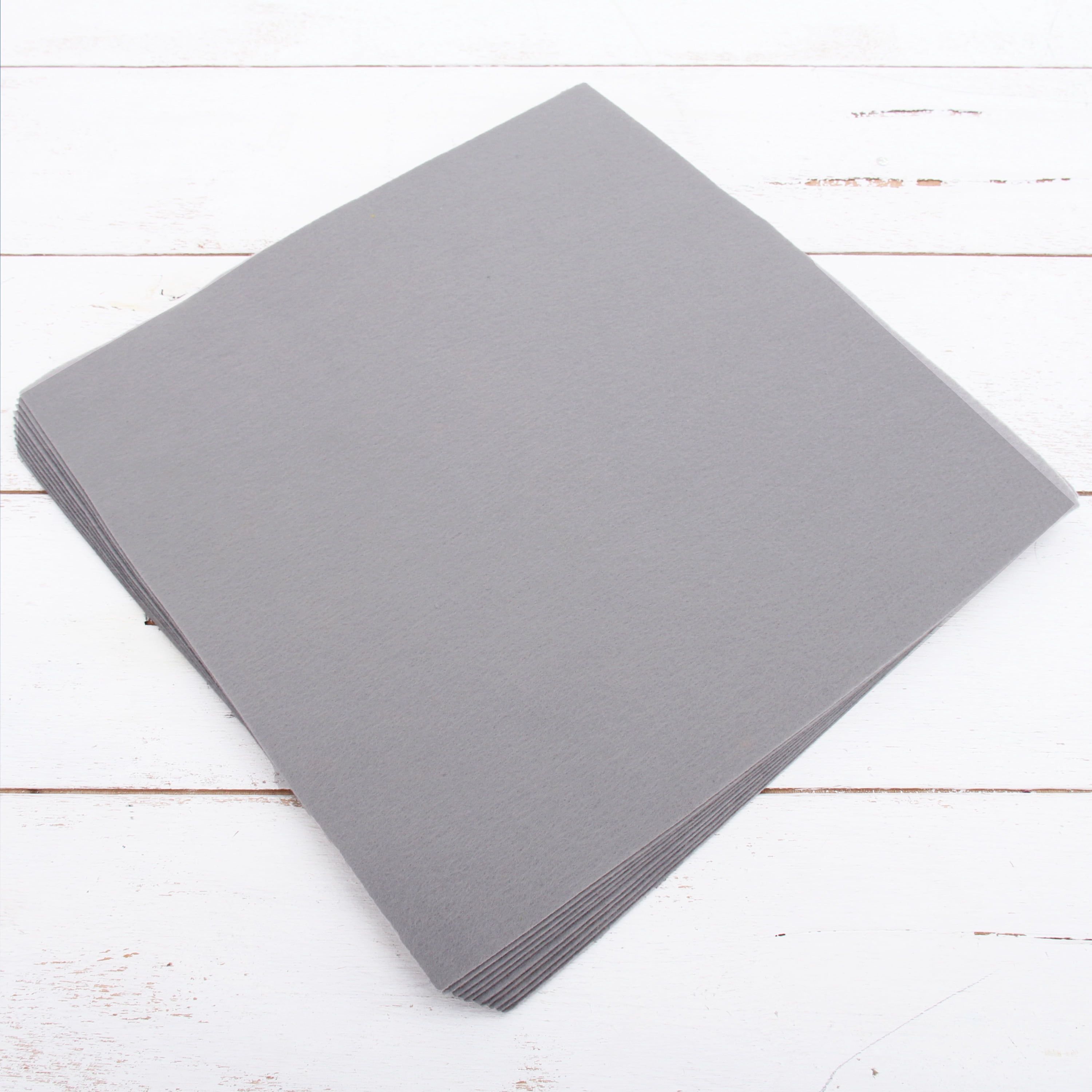 Threadart Premium Felt Sheets - 10 Sheets - 12" x 12" - Light Grey ...