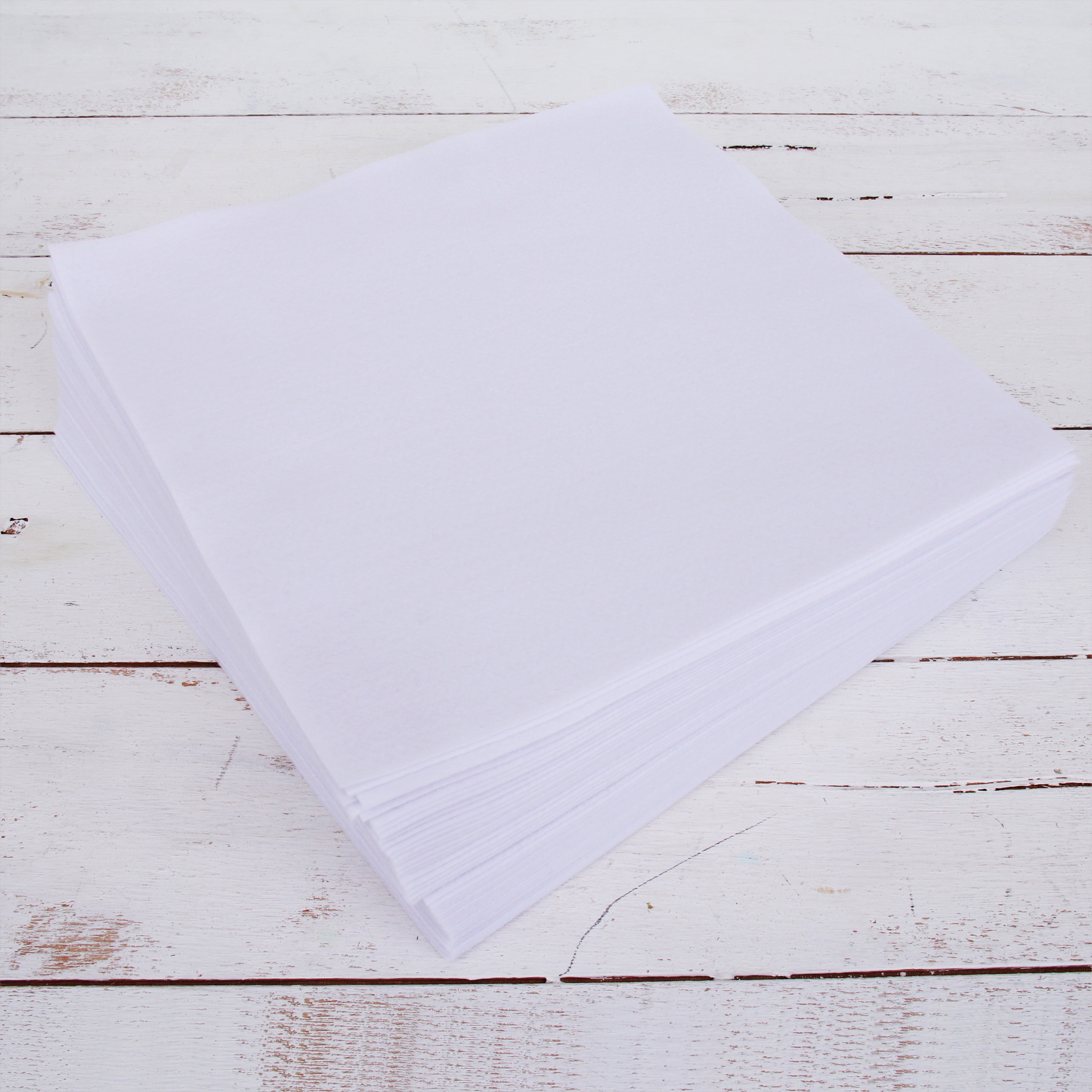 Threadart Premium Felt Sheets - 50 Sheets - 12" x 12" - White | Soft ...