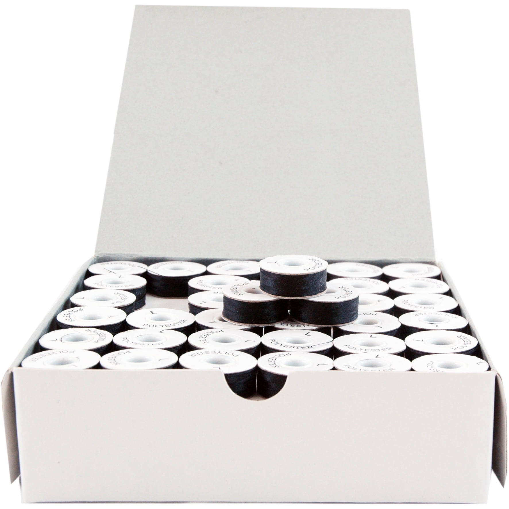 Threadart Prewound Embroidery Bobbins - 144 Count Per Box - Black ...