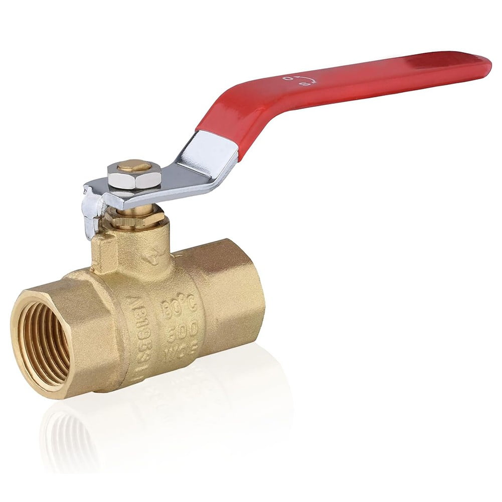 Threaded Ball Valve, Brass Full Port Shut-Off Valve,1/2" X 1/2" Female ...