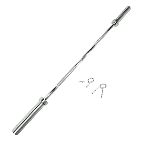 Threaded Chrome Barbell Bar 1-2 Inch Barbell Diameter with Ring Collars ...
