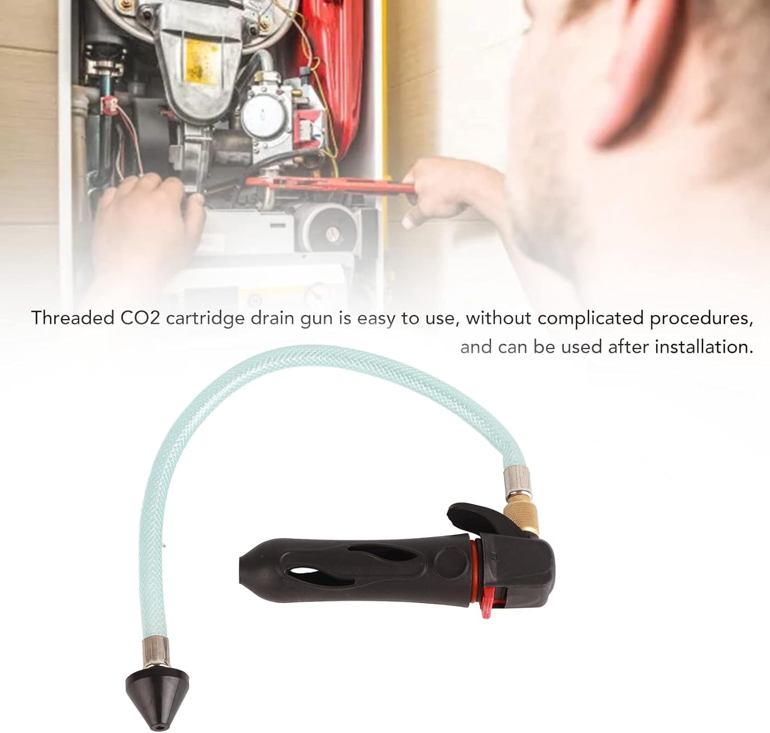 Threaded Drain, Gallo CO2 Threaded AC Drain Line Cleaner ABS Meterial with Flexible Hose Pipe ...