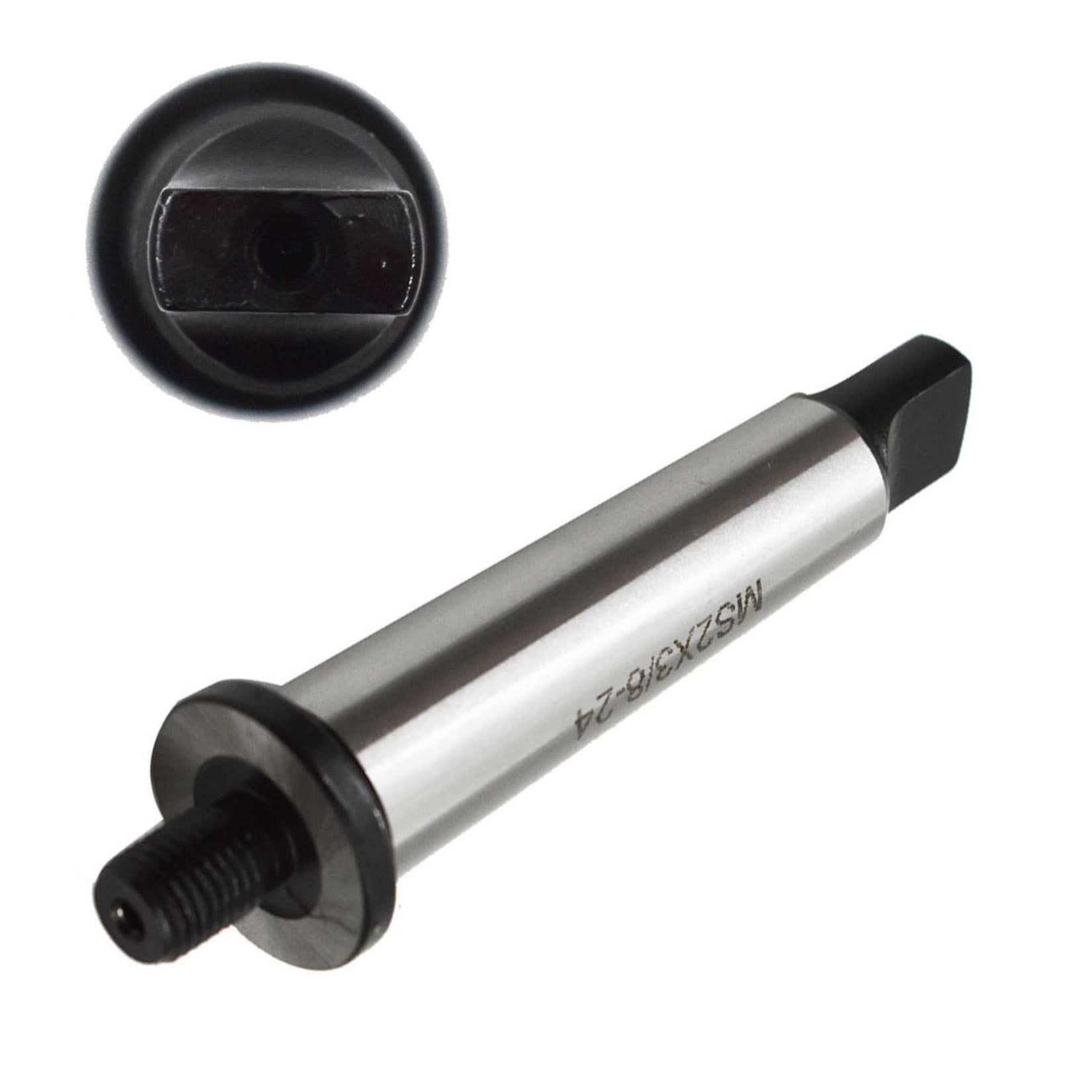 Threaded Drill Chuck Arbor 2MT to 3/8 inch-24 Hardened Morse Taper MT2 ...
