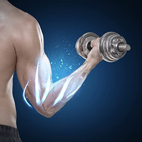 Threaded Dumbbell Rubber/Chrome Handles 1 Inch Pair, Adjustable ...