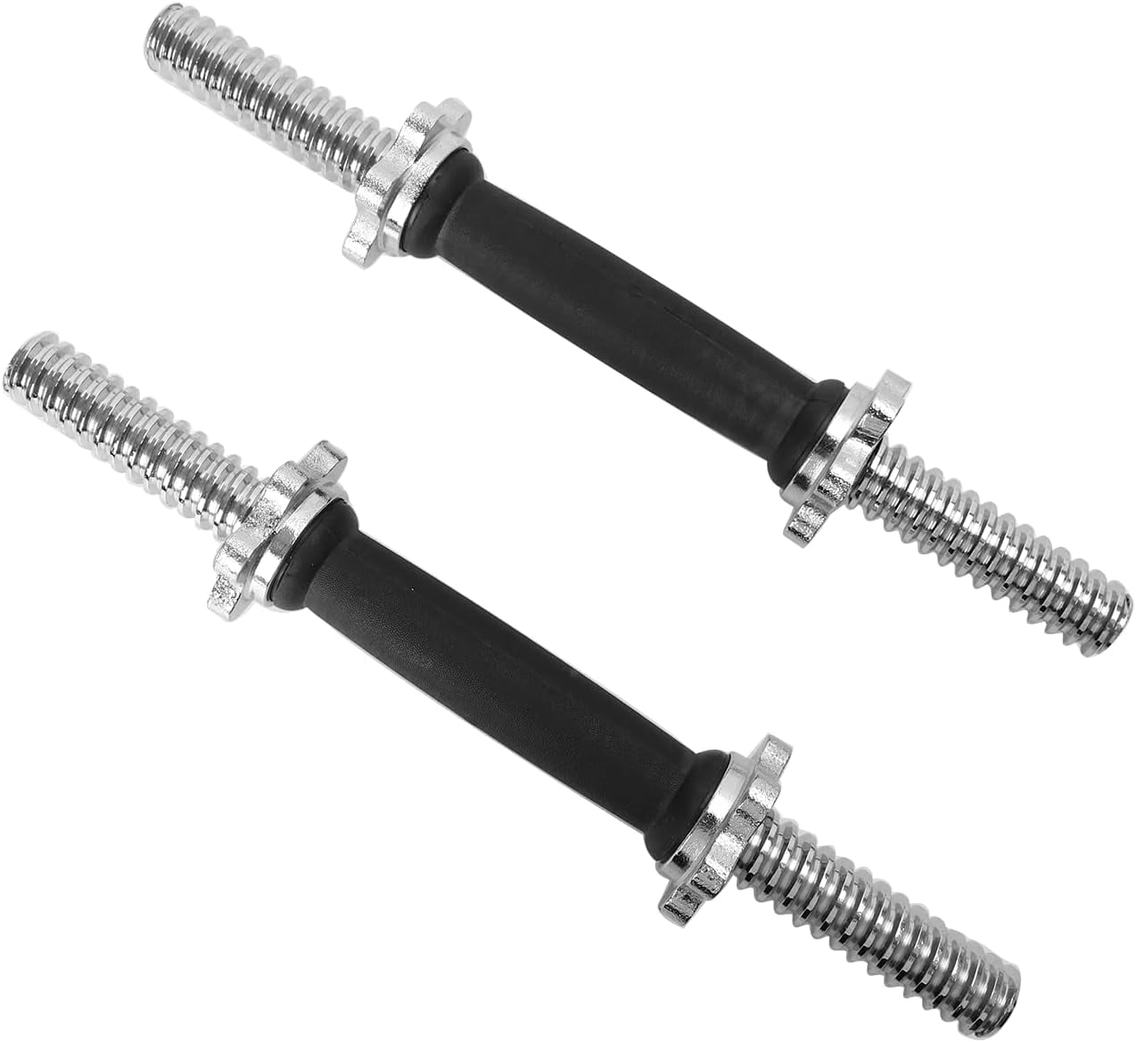 Threaded Dumbbell Rubber/Chrome Handles 1 Inch Pair, Adjustable ...