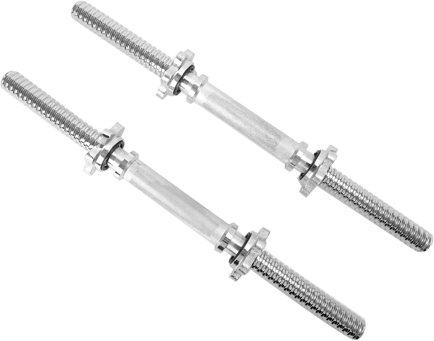 Threaded Dumbbell Rubber/Chrome Handles 1 Inch Pair, Adjustable ...