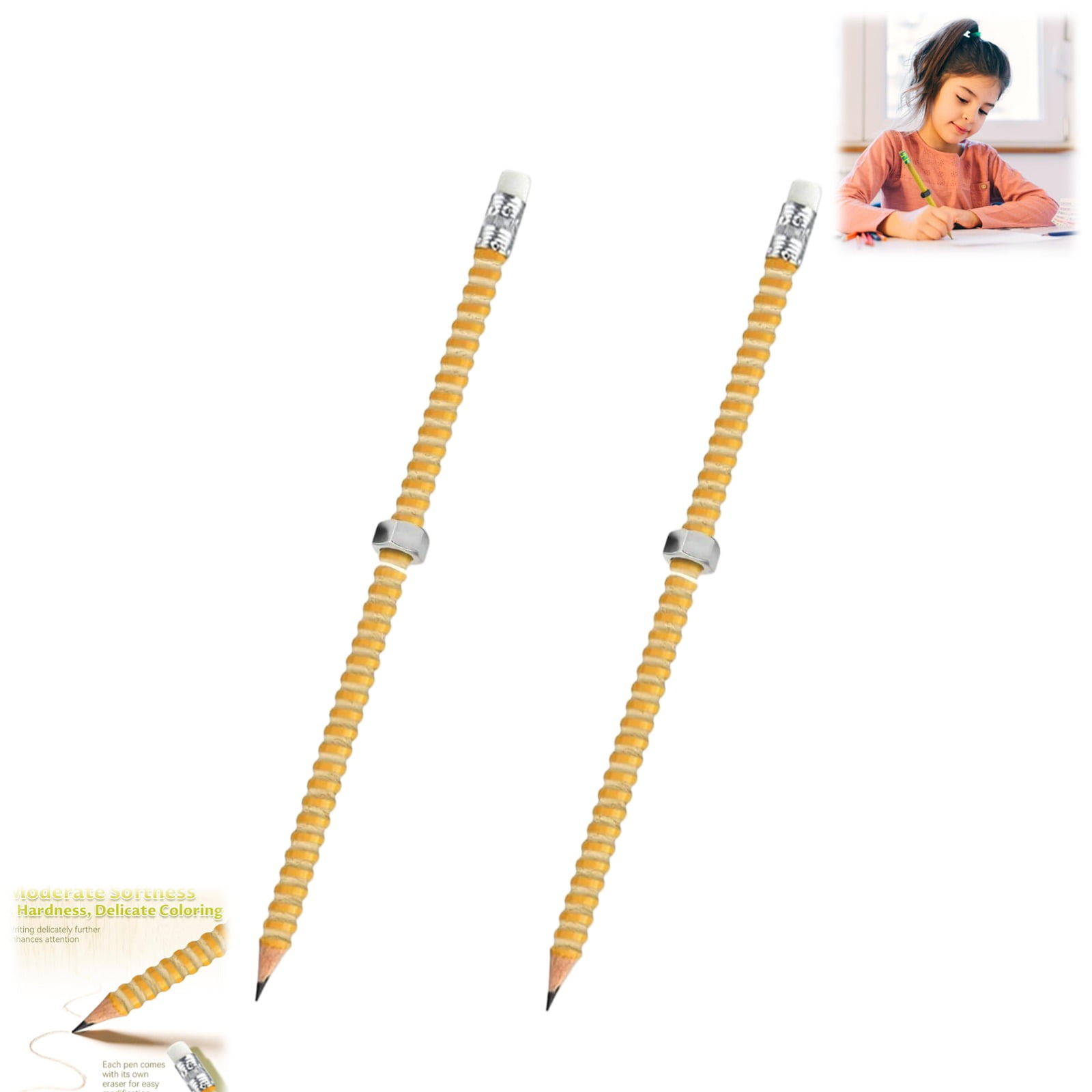 Threaded Fidget Pencil, Threaded Pencils for ADHD, Twist and Write ...