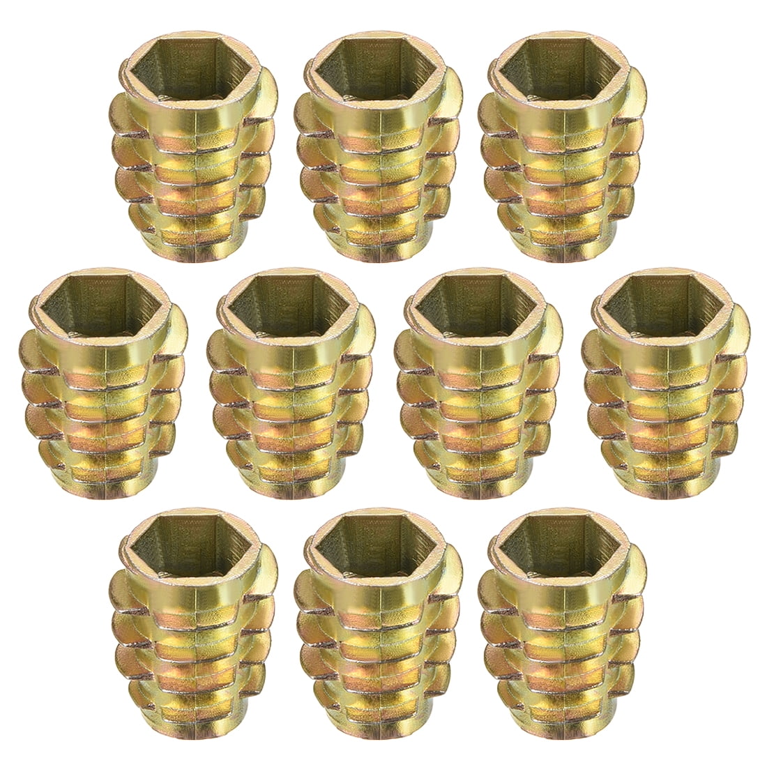 Threaded Insert Nuts Zinc Alloy Hex-Flush M10 Internal Threads 20mm ...