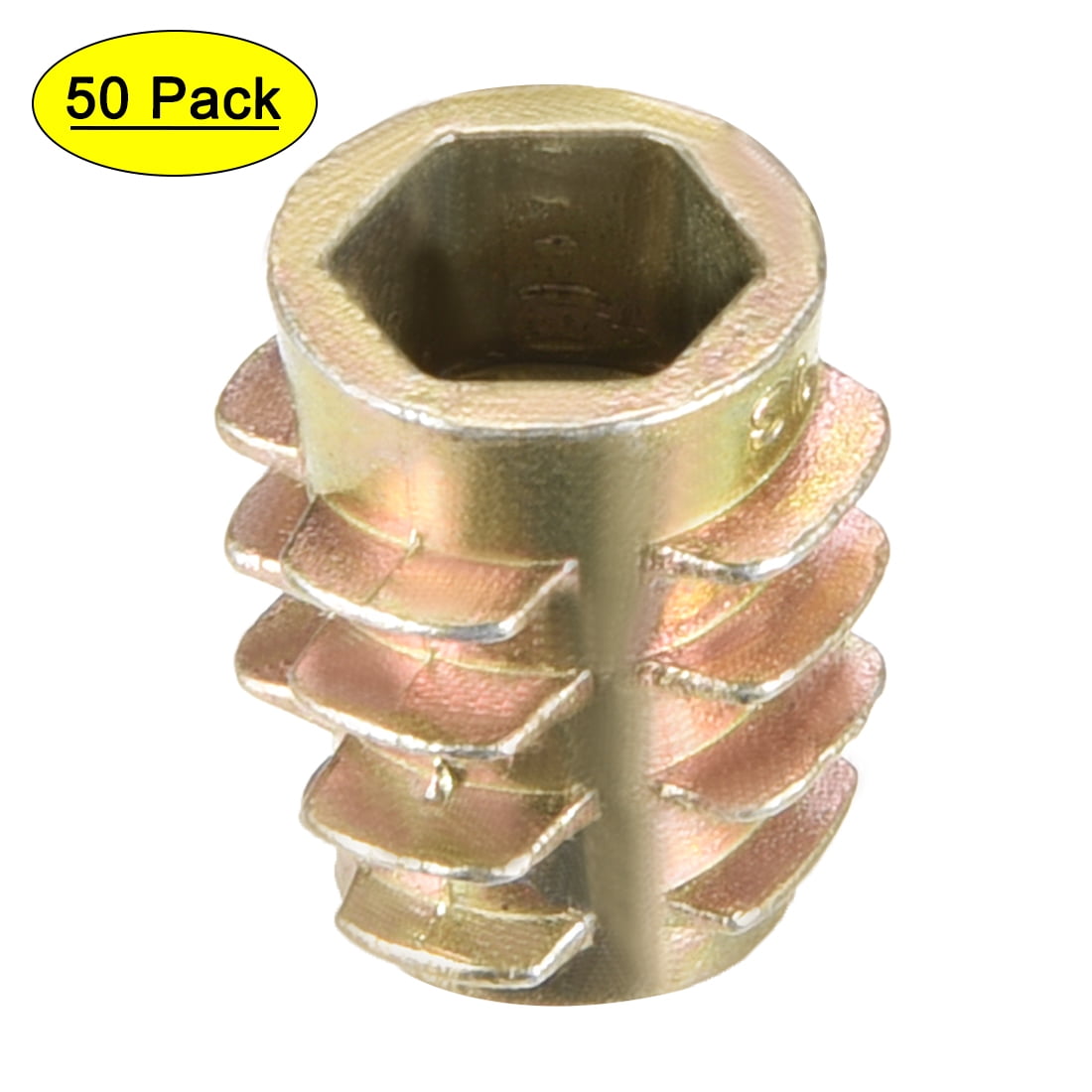 Threaded Insert Nuts Zinc Alloy Hex-Flush M6 Internal Threads 13mm ...