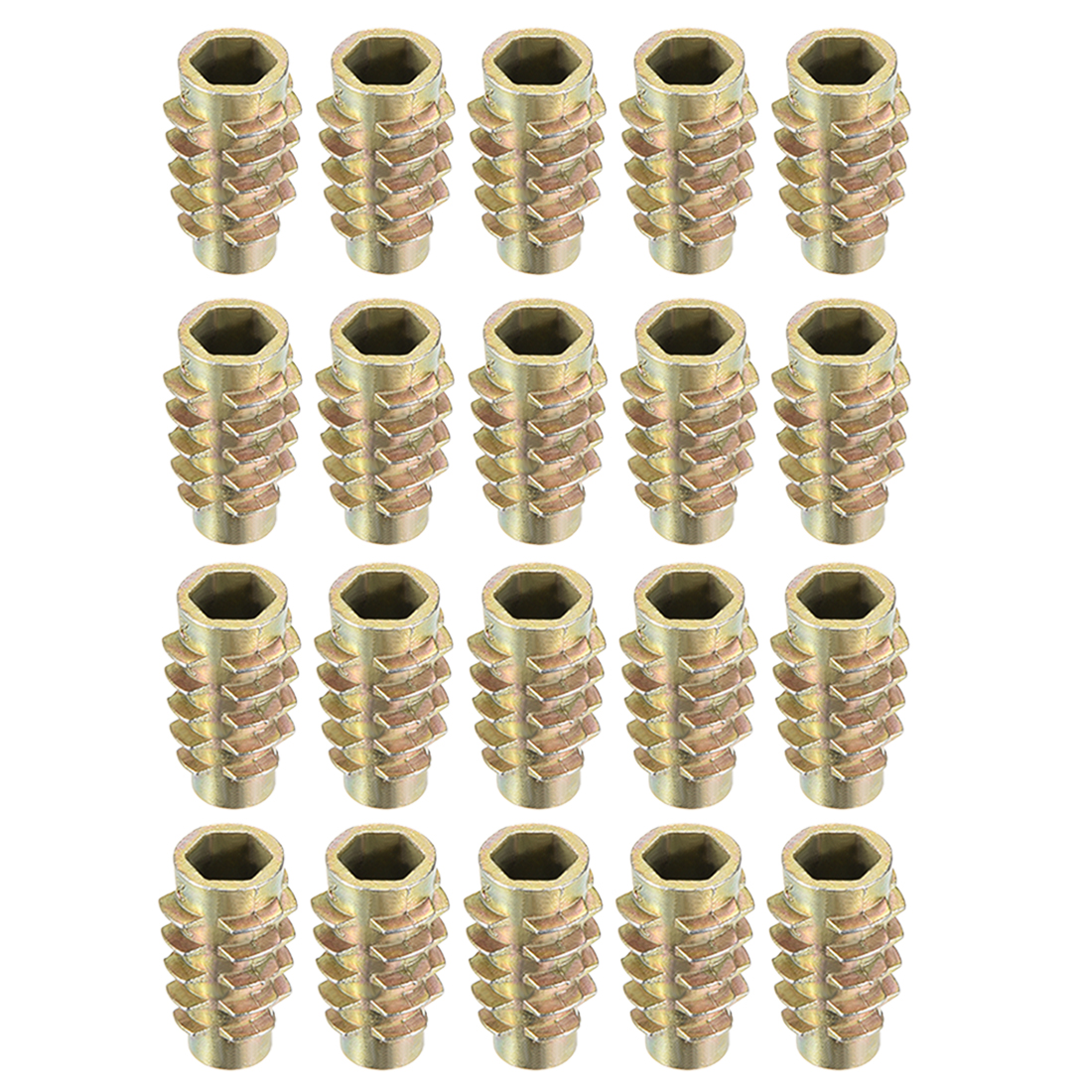 Threaded Insert Nuts Zinc Alloy Hex-Flush M6 Internal Threads 20mm ...