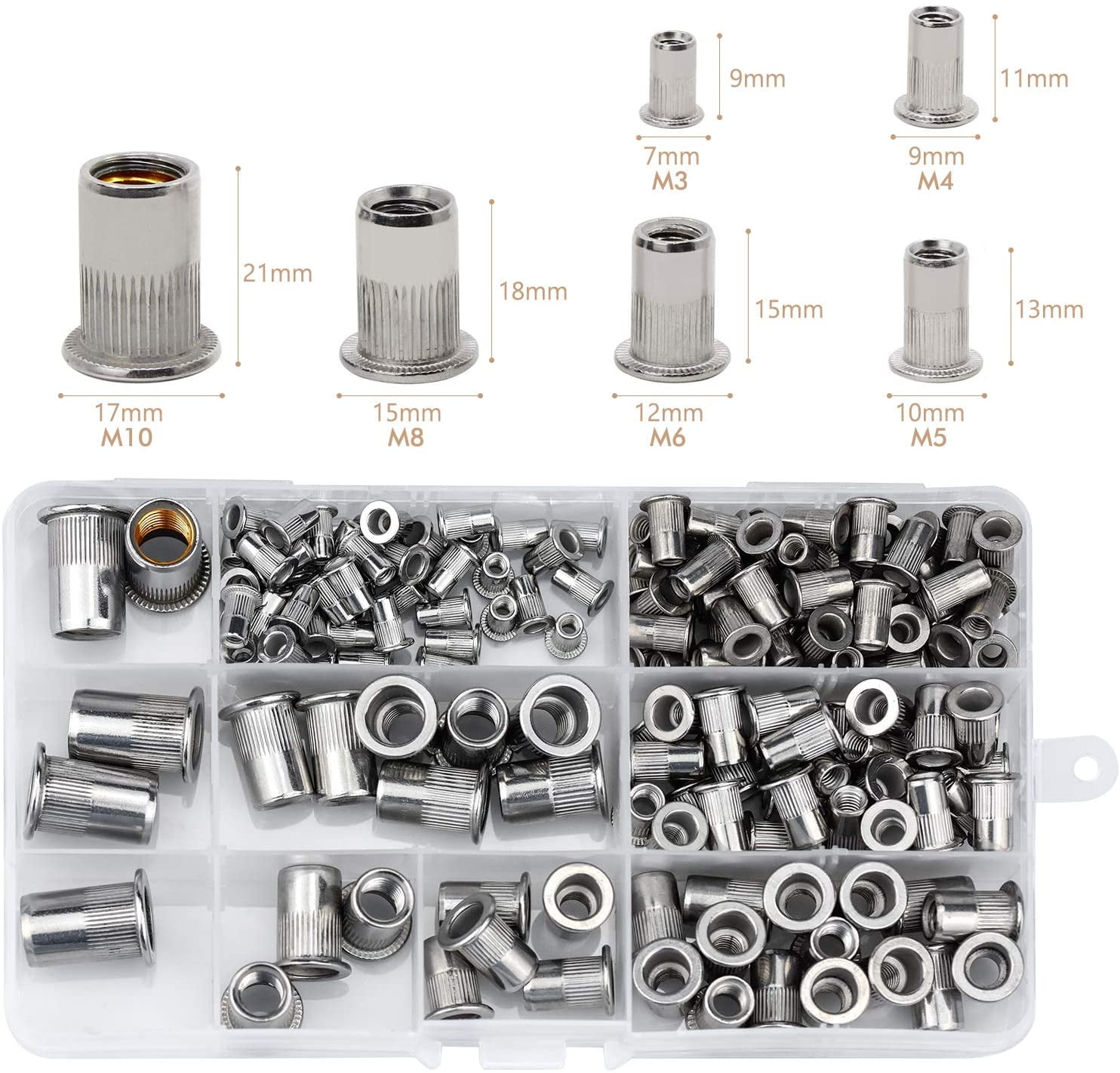 Threaded Insert Nutsert Assortment Kit, Lightweight For Portable ...