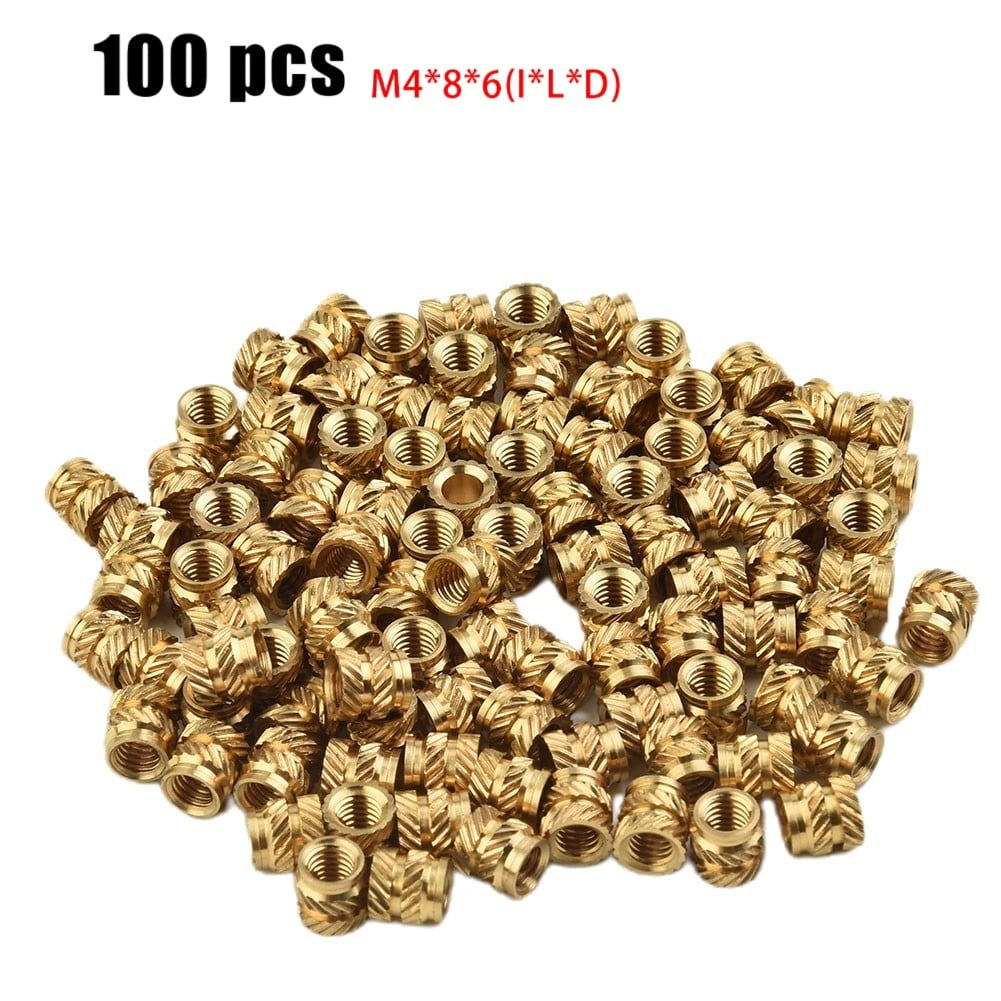 Threaded Insert Self Clinching Nut Brass Internal Thread Knurled Gold ...