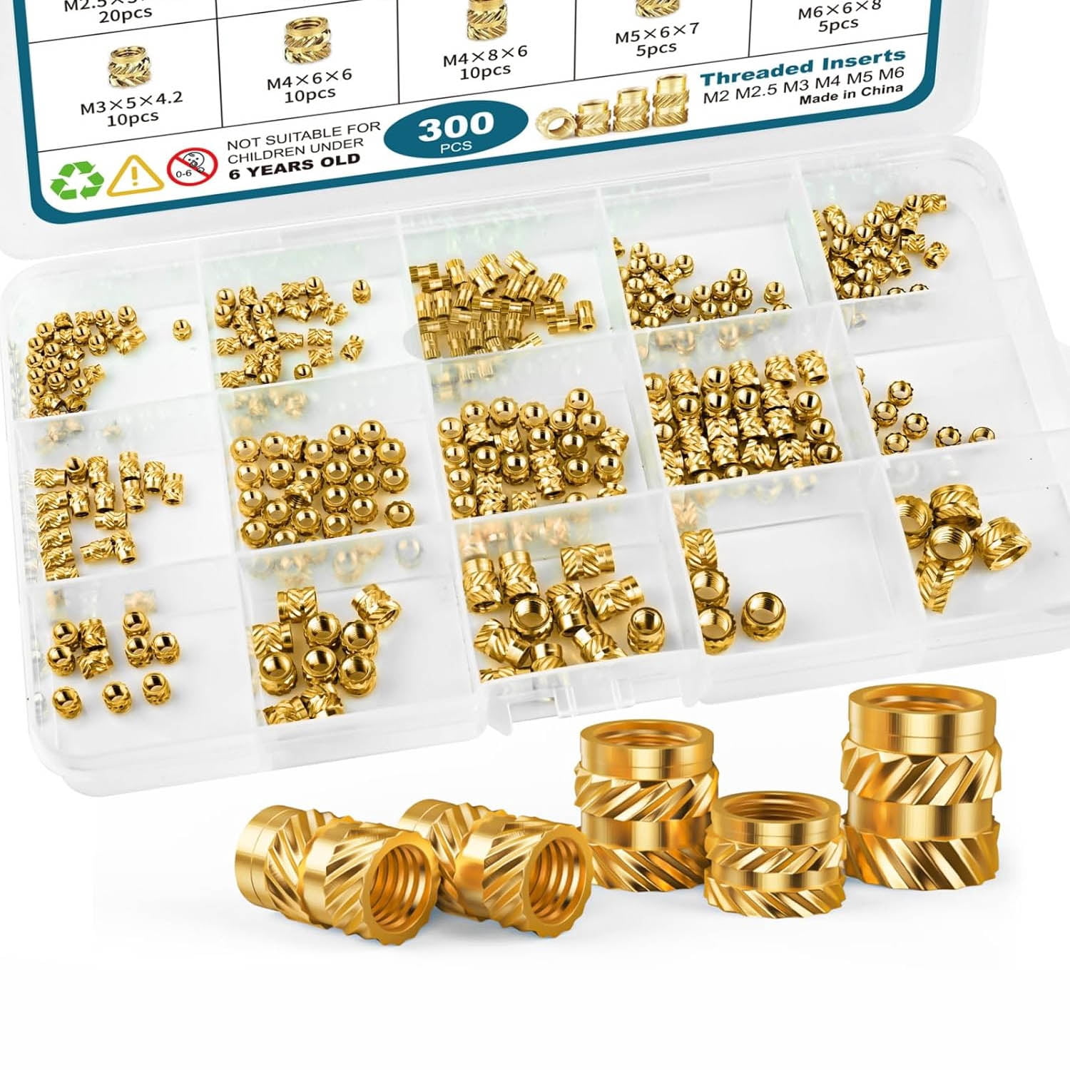 Threaded Inserts Brass Heat Set Insert for Plastic and 3D Printing ...