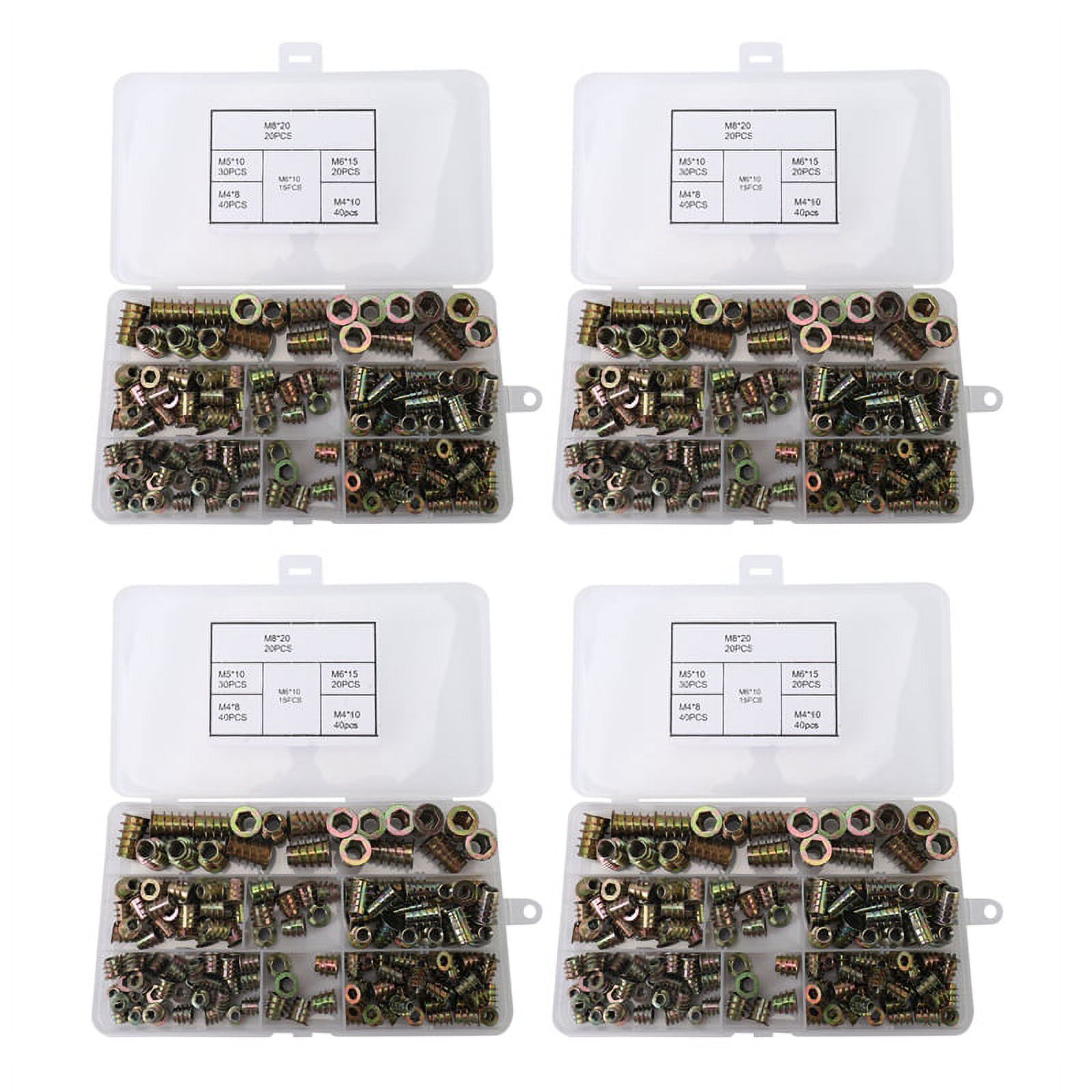 Threaded Inserts Nuts, Wood Insert Assortment Tool Kit, //M6/M8 ...