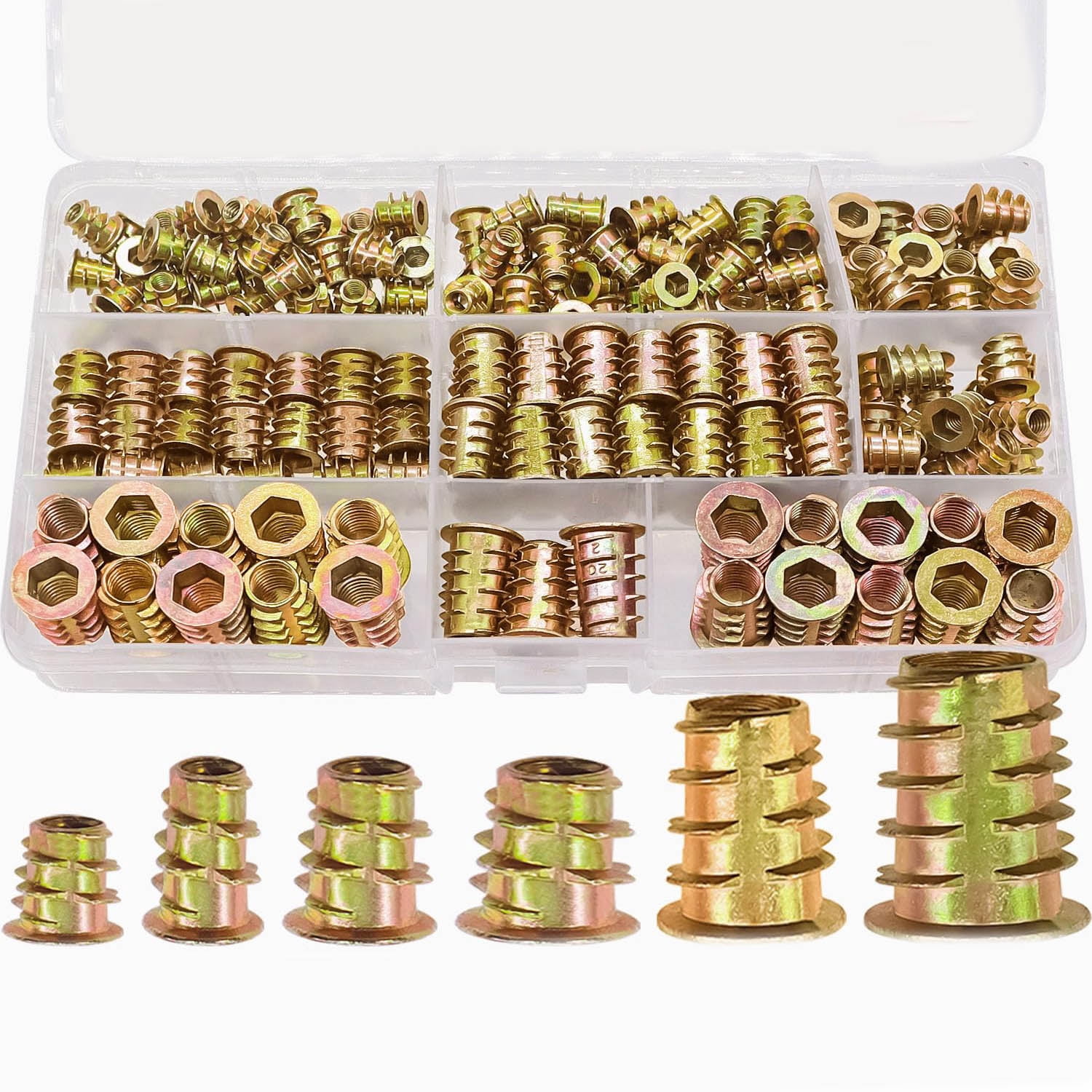 Threaded Inserts Nuts, Wood Threaded Insert Kit, Furniture Screw in Nut ...