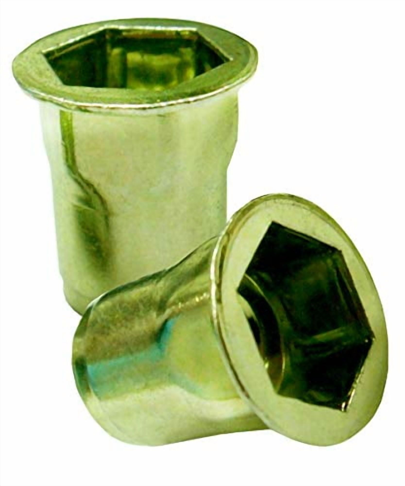 Threaded Inserts Rivet Nuts 25 Pack 1/4-20 Steel Half-Hex Body Insert Nut Rivnut Nutsert ...