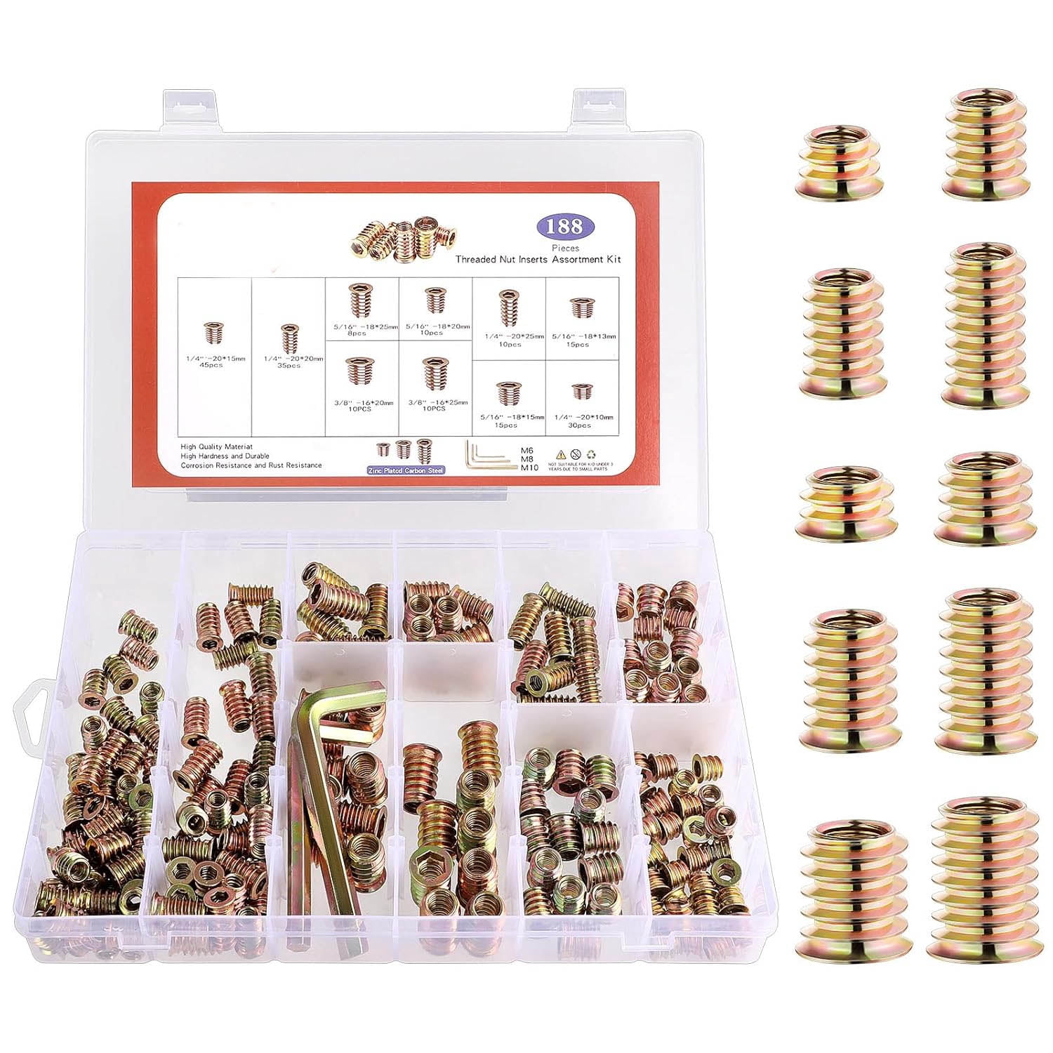 Threaded Inserts for Wood, Threaded Wood Inserts Furniture Screw ...