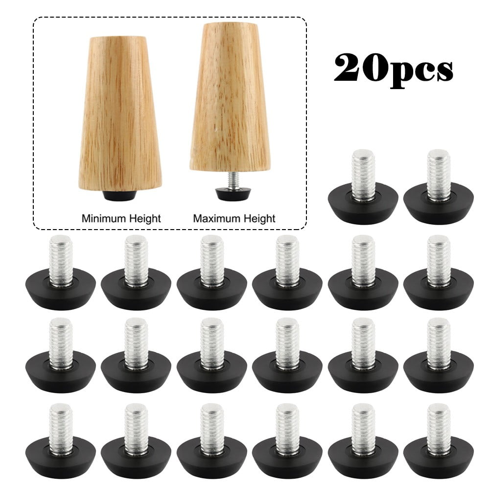 Threaded Levelling Foot Feet 21mm Base Pack of 20 for Furniture Support ...