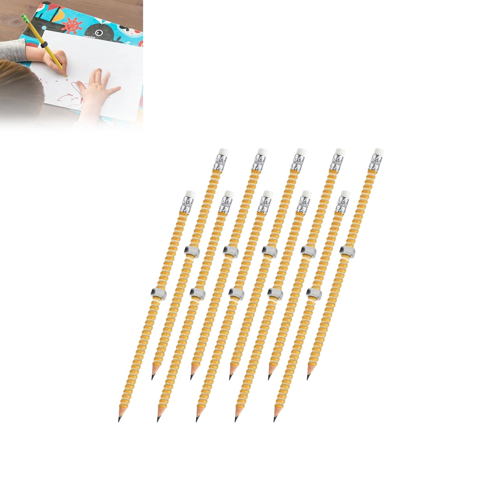Threaded Pencil,Threaded Pencil Fidget, with A Sliding Nut That Moves ...