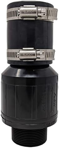 Threaded Quiet Sump Pump Check Valve with 100% Stainless Steel Clamps ...