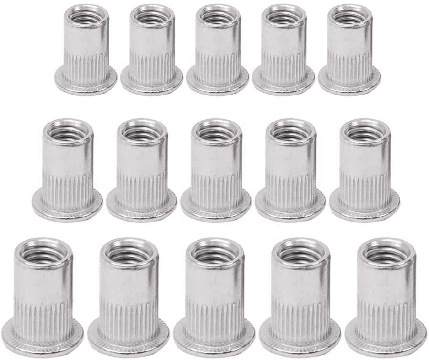 Threaded Rivet 90 Pieces Rivet Nut Threaded Rivet Nut Flat Head ...