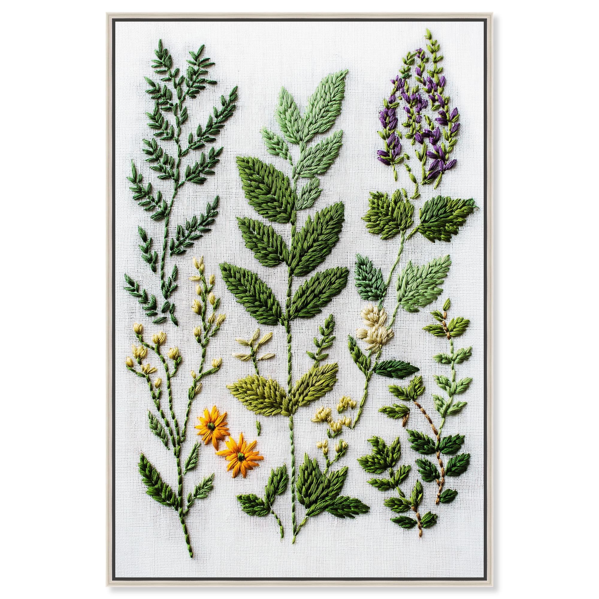 Threaded Trellis Taxonomy Canvas Floral Embroidery Prints by Art Remedy ...