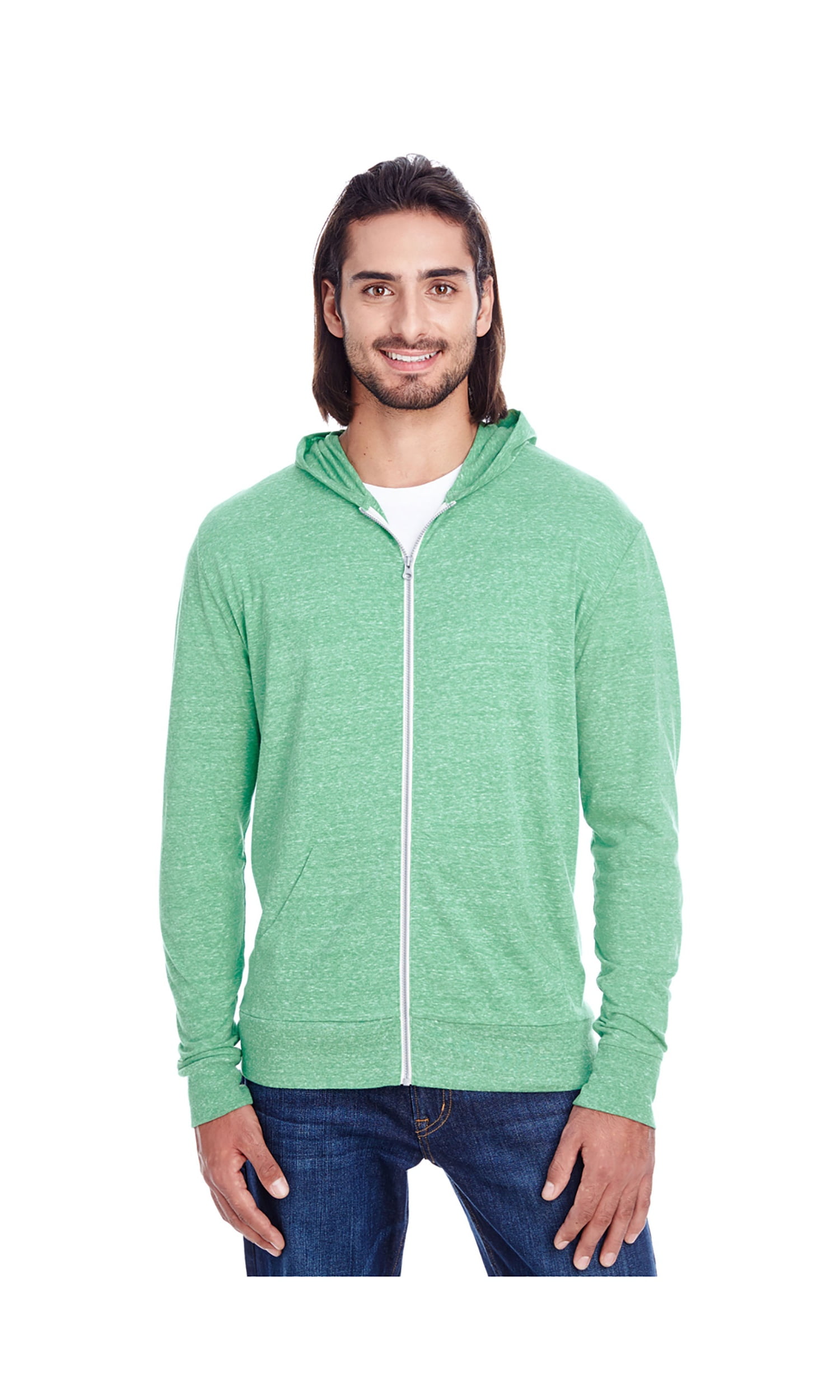 Threadfast Apparel Men's Triblend Full-Zip Light Hoodie, Style 302Z ...