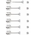 Threadless Flat Back Stud Earrings, 6 Pairs Titanium Hypoallergenic ...