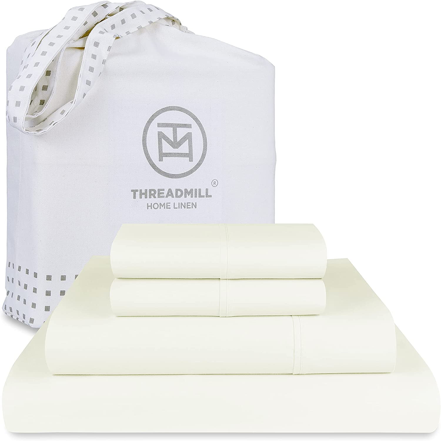 Threadmill Home Linen 600 Thread Count 4-Piece Cotton Sateen Bed Sheet ...