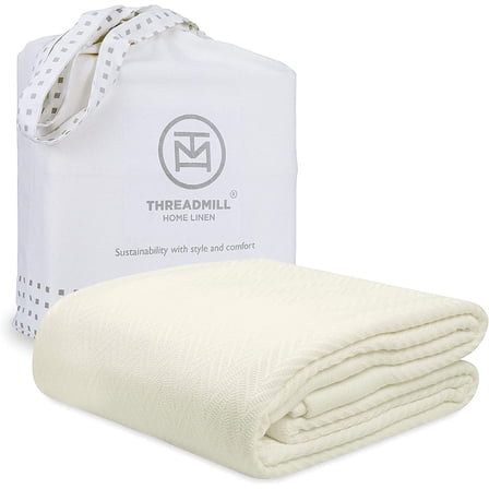 Threadmill Home Linen Herringbone Soft & Lightweight All-Season Cozy ...