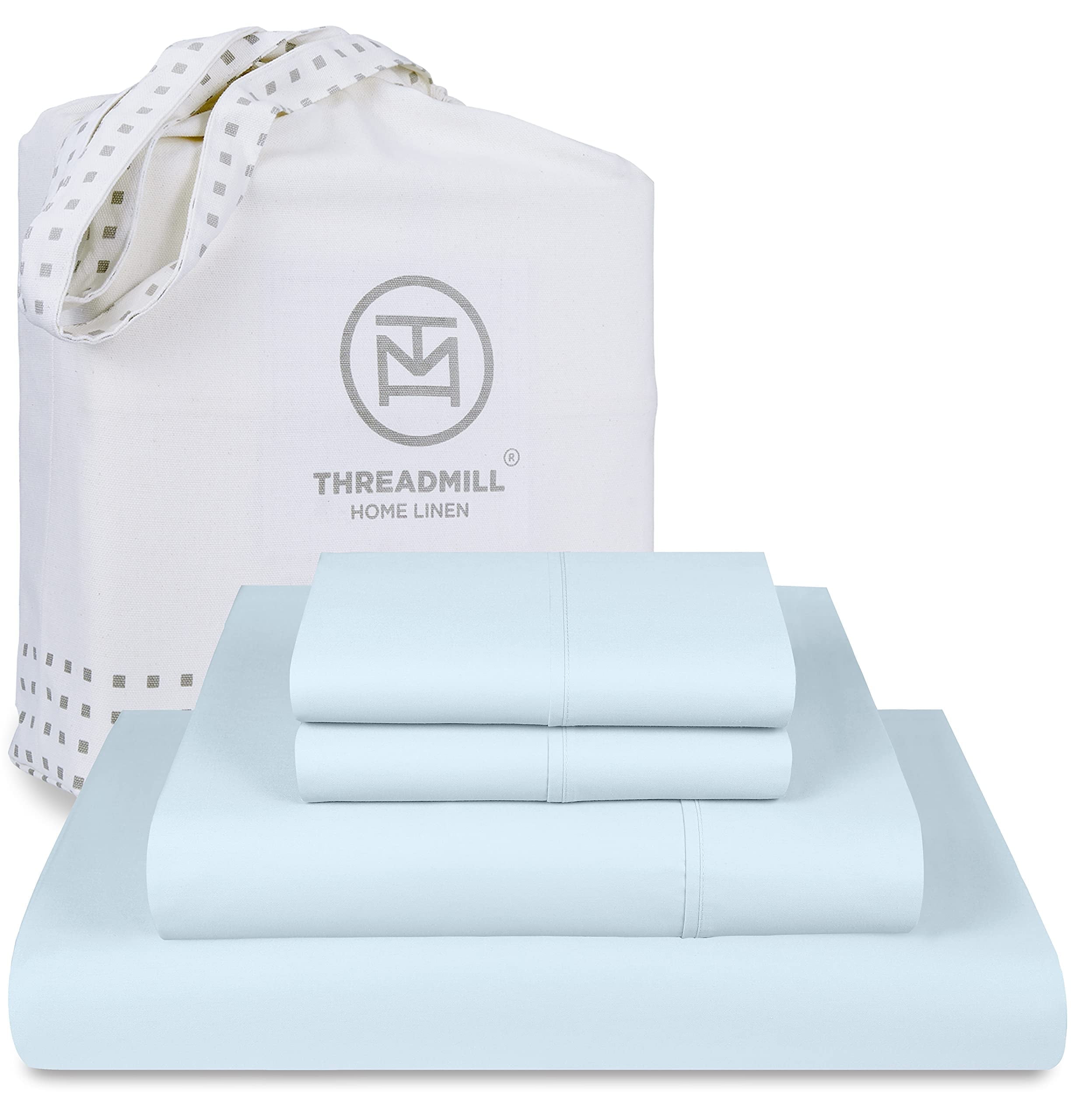 Threadmill Home Linen Cotton Full Size Bed Sheet set, Solid Sateen 16 ...