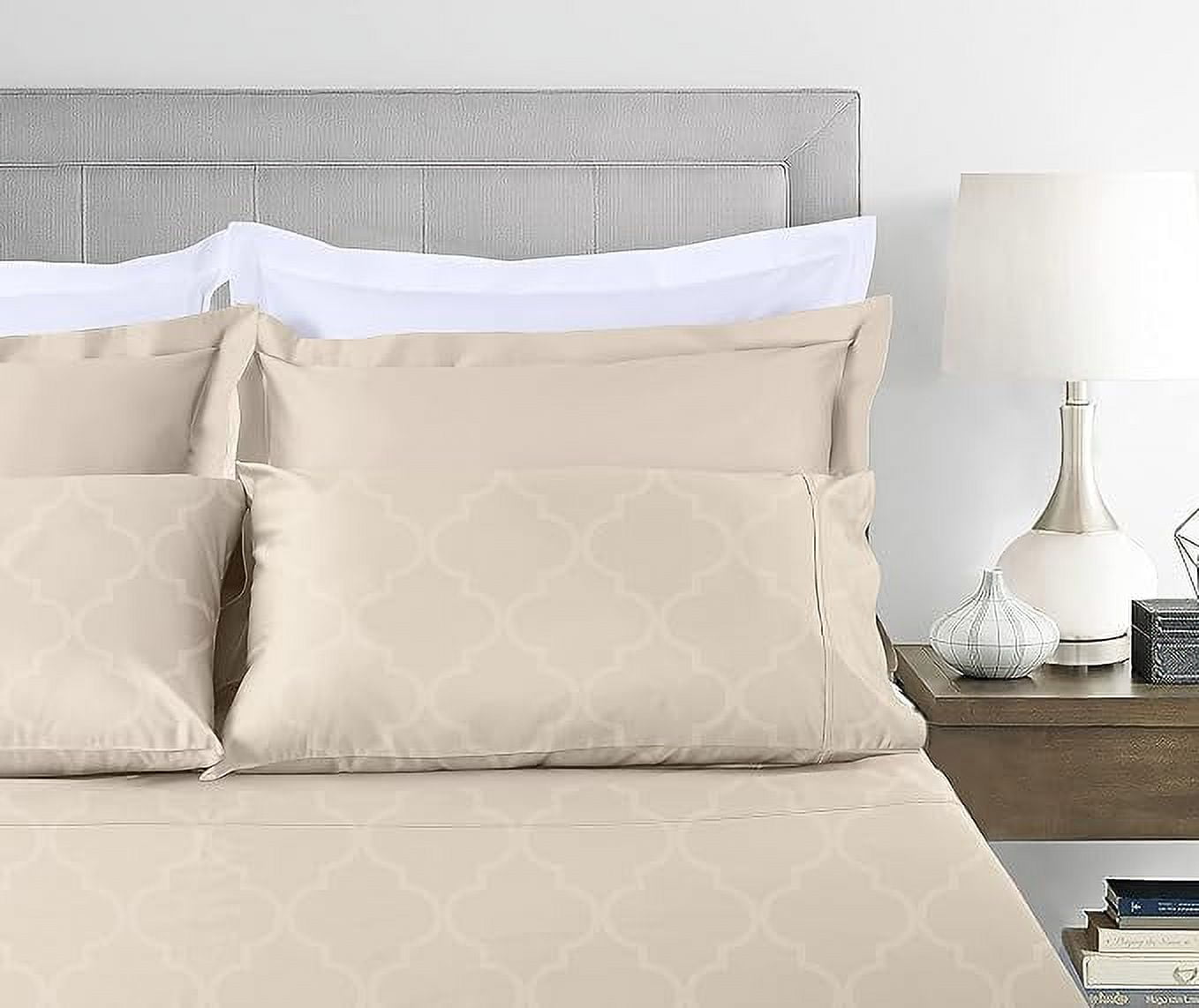 Threadmill Home Linen Cotton Sheets, King Size Bed, 4 Pc, Damask Sateen ...