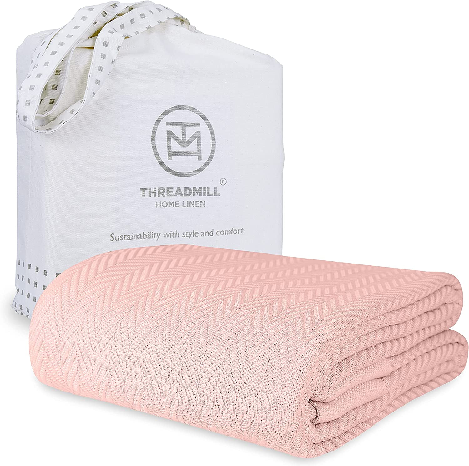 Threadmill Home Linen Herringbone Soft & Lightweight All-Season Cozy ...