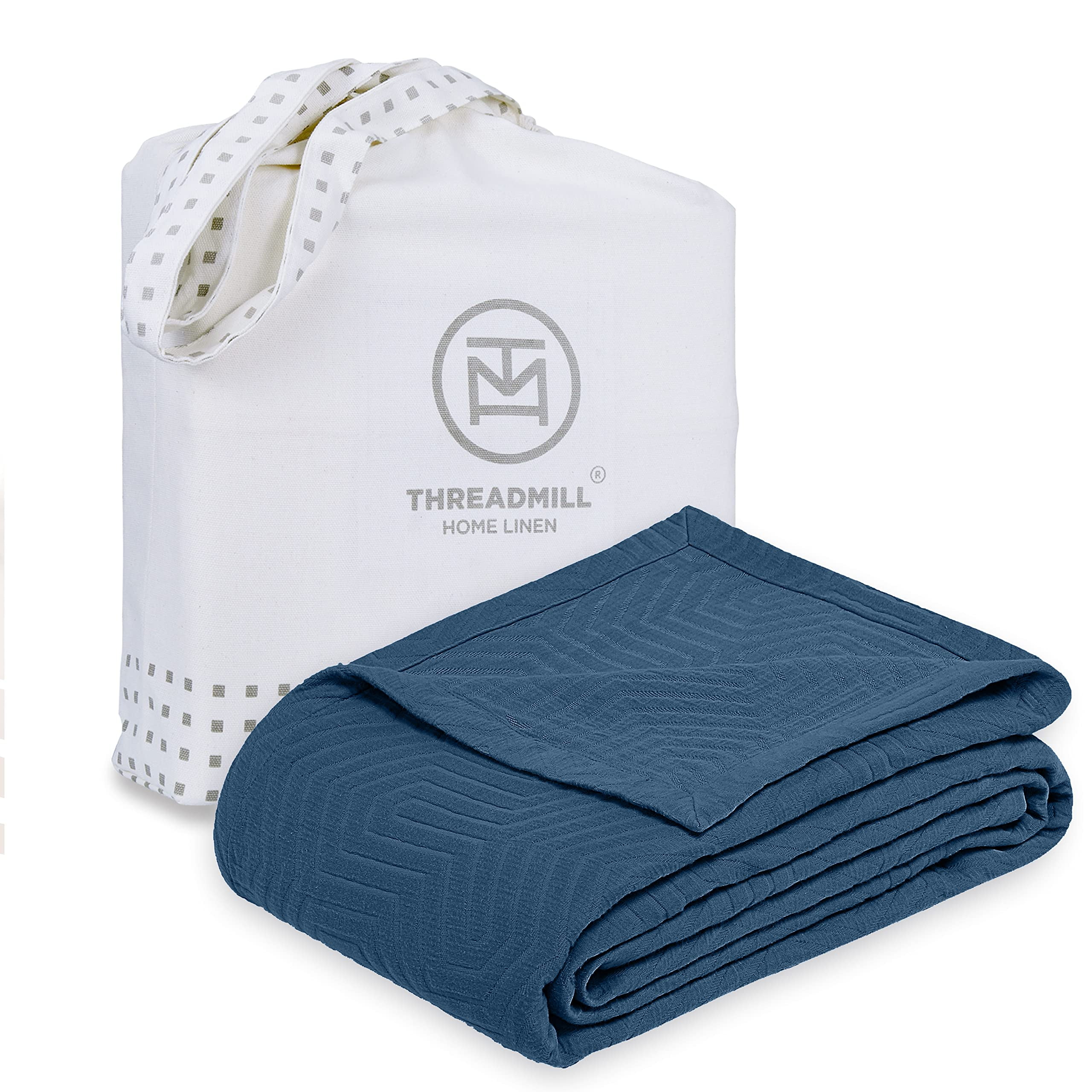 Threadmill Luxury Cotton Blankets for King Size Bed | All-Season Cozy ...