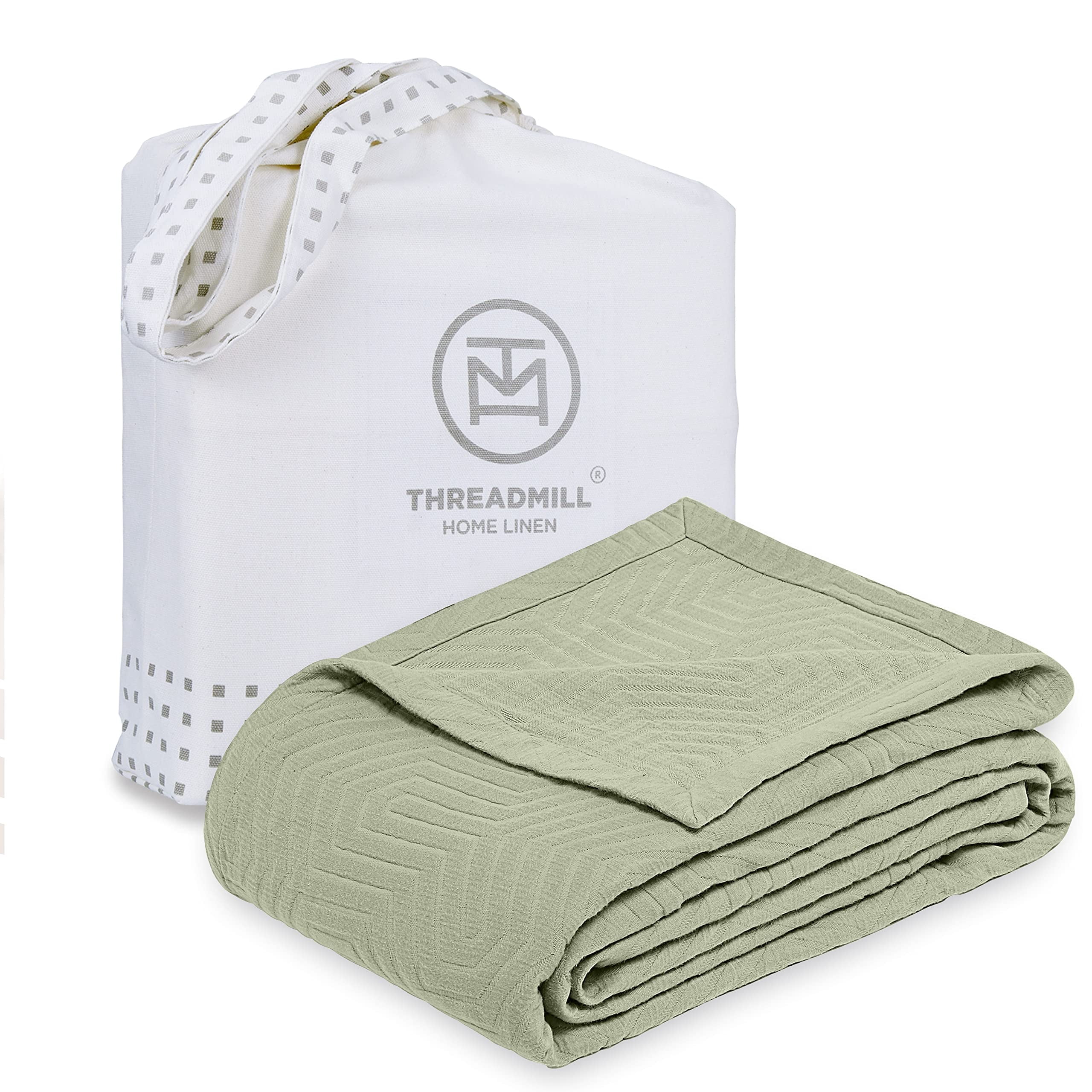 Threadmill Luxury Cotton Blankets for Queen Size Bed | All-Season 100% ...