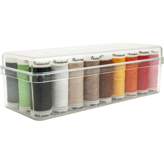 Threadsmith Cotton Thread Set, 27 Spools, 3-Ply Mercerized Egyptian ...