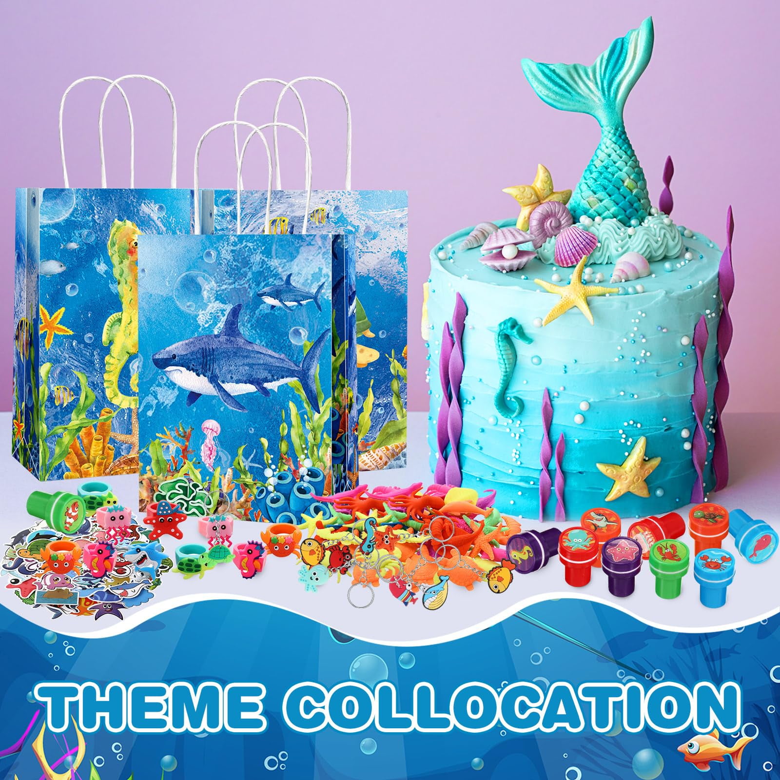 Threan 200 Pcs AJH3 Under the Sea Party Favors Friends Sea Animals ...