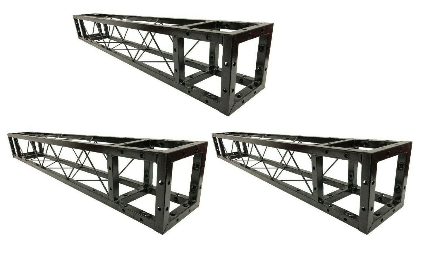 Three 1.5 Meter 4.92 ft. Square 8"x8" Black Trussing Box Truss Section ...