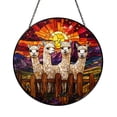 Three Alpacas Stained Glass Style Window Suncatcher – Sunset Farm Art ...