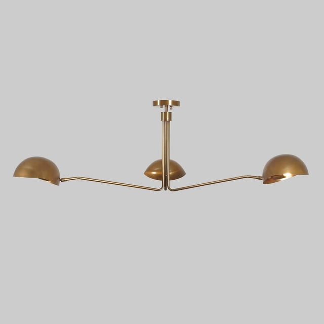 Three-Arm Bras Sputnik Chandelier Light Fixture Mid Century Brass ...